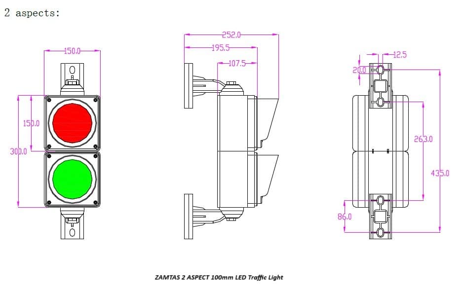 ZAMT-TrafficLight 100mm RG